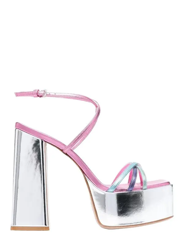HAUS OF HONEY Strappy Platform Sandals - Pink