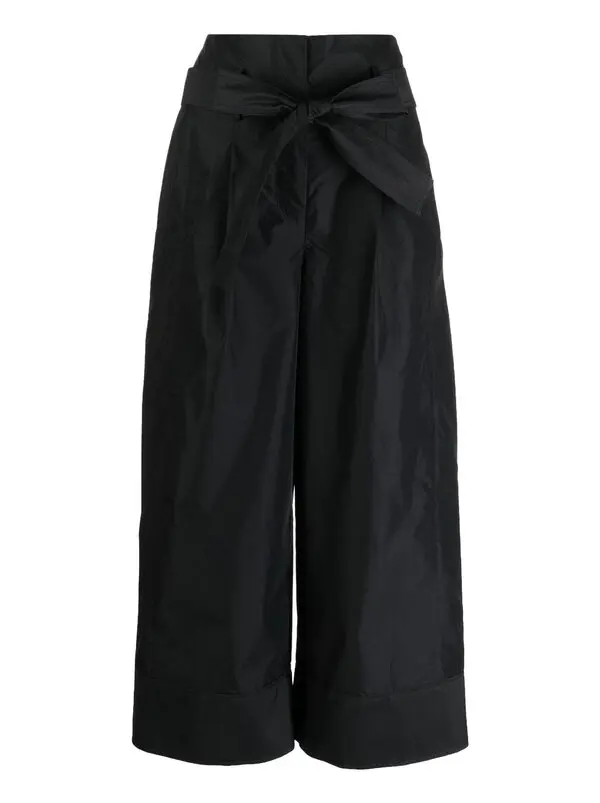 3.1 Phillip Lim Pleat-detail Belted Cropped Trousers - Black