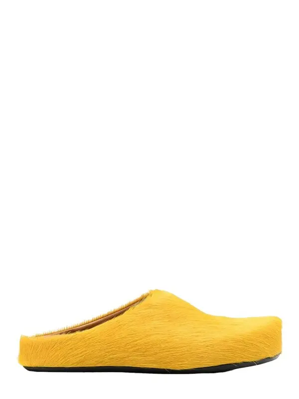 Marni Fussbett Sabot Calf-hair Slippers - Yellow