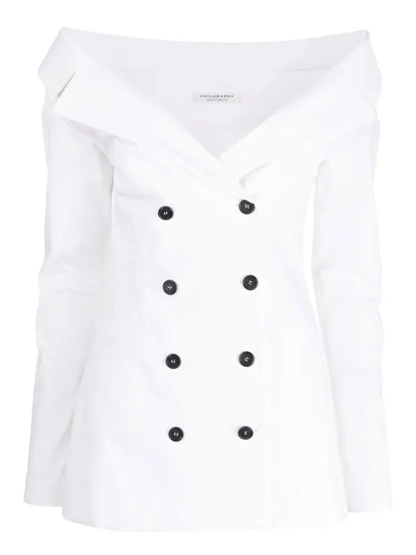 Philosophy Di Lorenzo Serafini Off-shoulder Blazer - White
