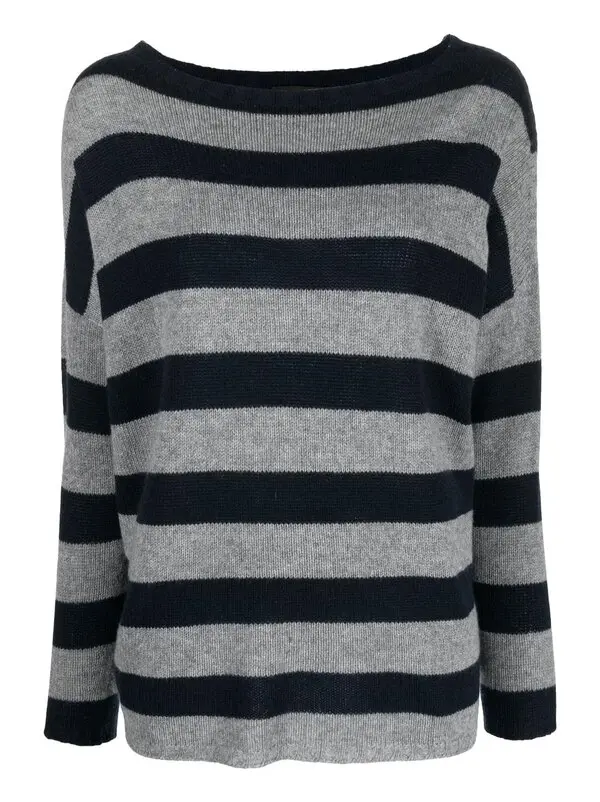 Fabiana Filippi Stripe-print Cashmere Jumper - Grey