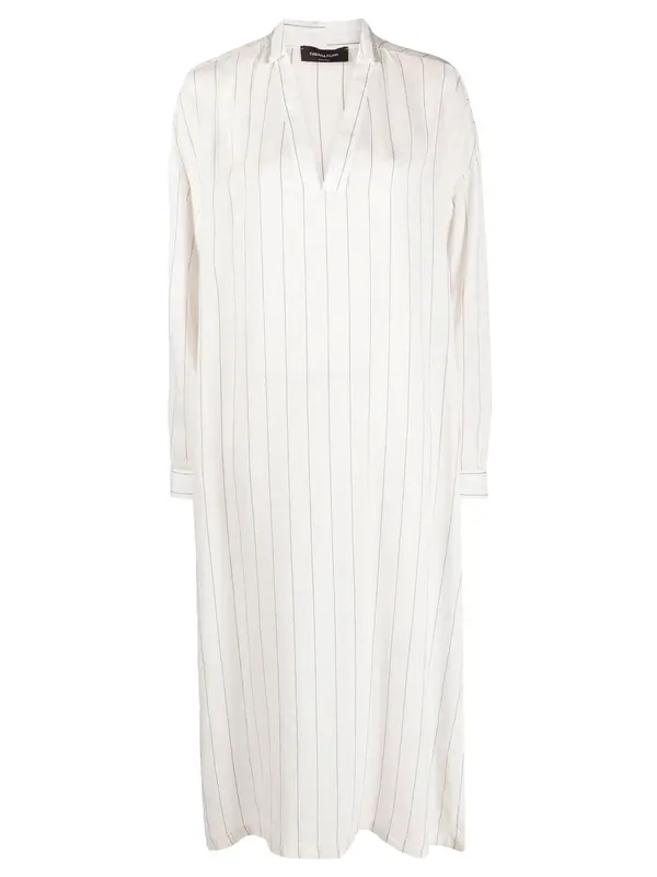 Fabiana Filippi Striped Kaftan Dress - White