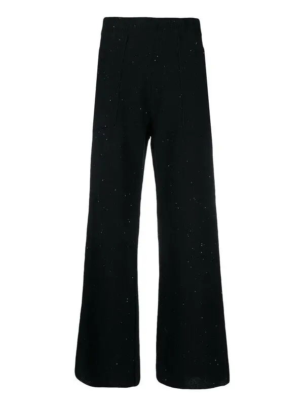 Fabiana Filippi Wide-leg Sequin-embellished Trousers - Black