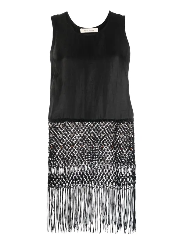 WALES BONNER Sleeveless Macramé Top - Black