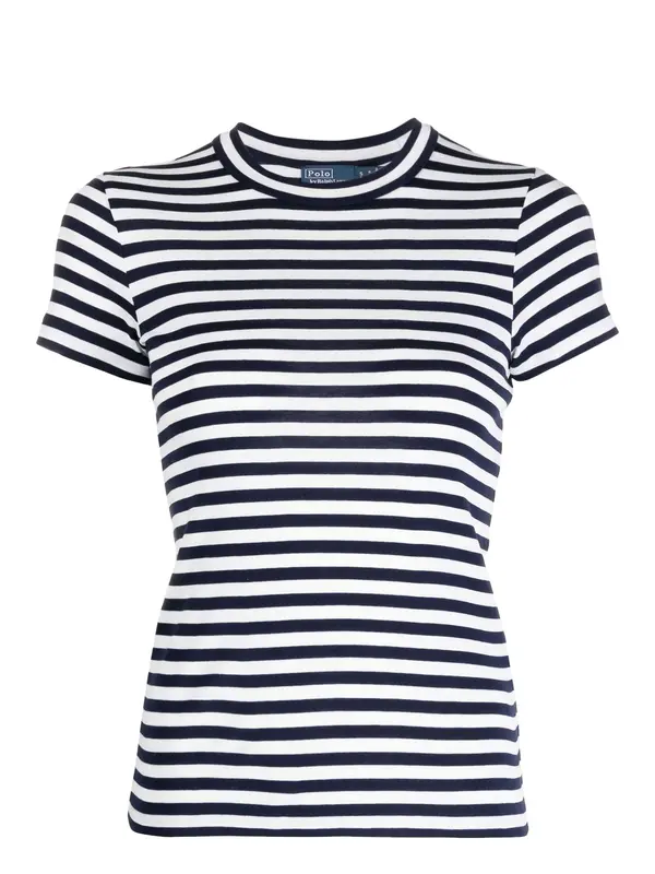 Polo Ralph Lauren Stripe-print Ribbed T-shirt - Blue