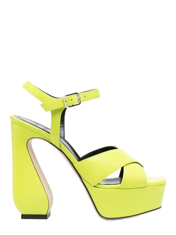 SERGIO ROSSI Sculpted-heel Sandals - Green