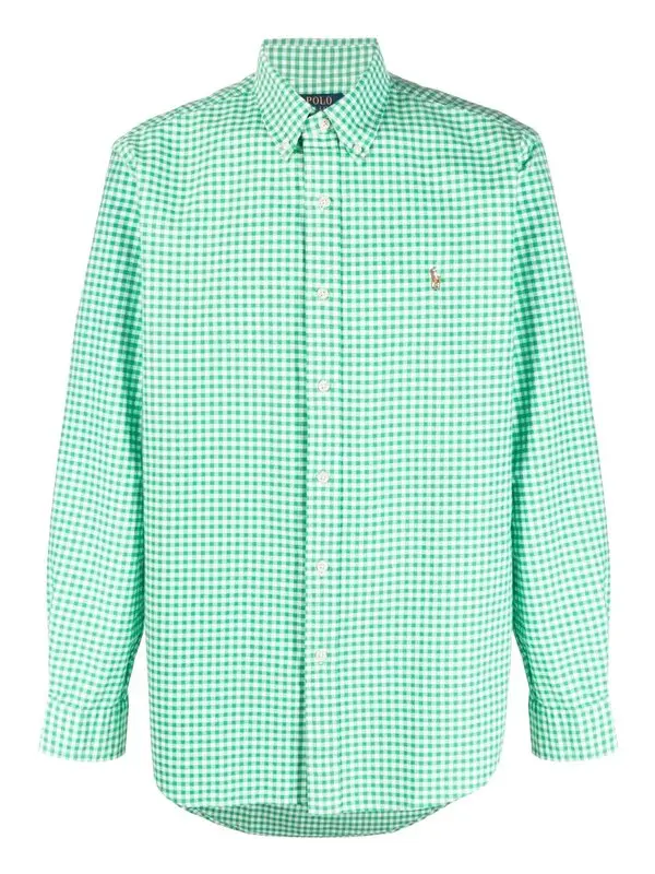 Polo Ralph Lauren Embroidered-logo Checked Shirt - Green