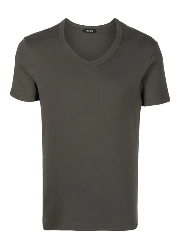 TOM FORD V-neck Short-sleeve T-shirt - Green