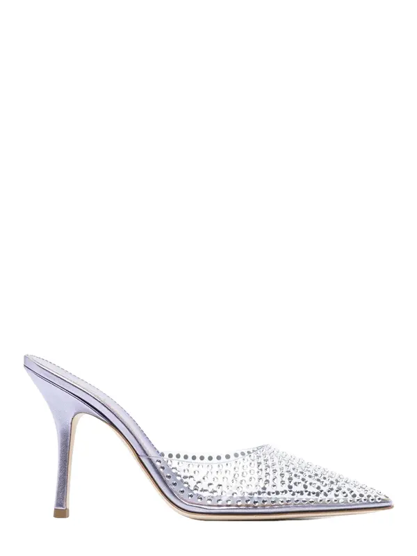 Paris Texas 95mm Hollywood Crystal-embellished Mules - Purple