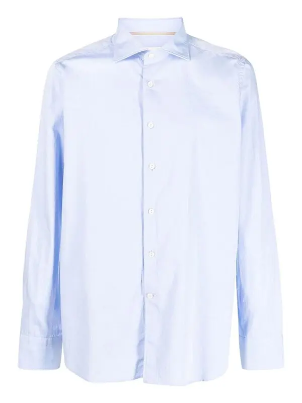 TINTORIA MATTEI 954 Spread-collar Long-sleeve Shirt - Blue