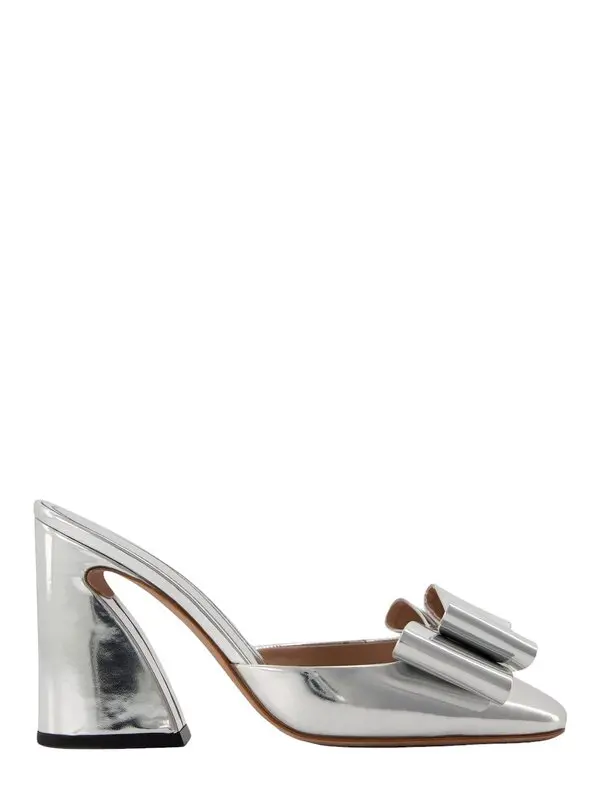 Giambattista Valli Pop-bow 100mm Mules - Silver