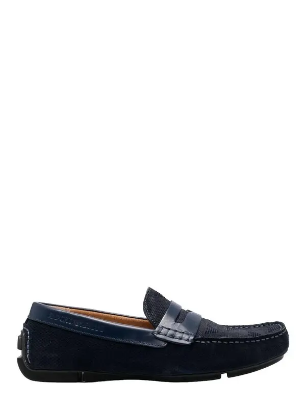 Emporio Armani Logo-embossed Loafers - Blue