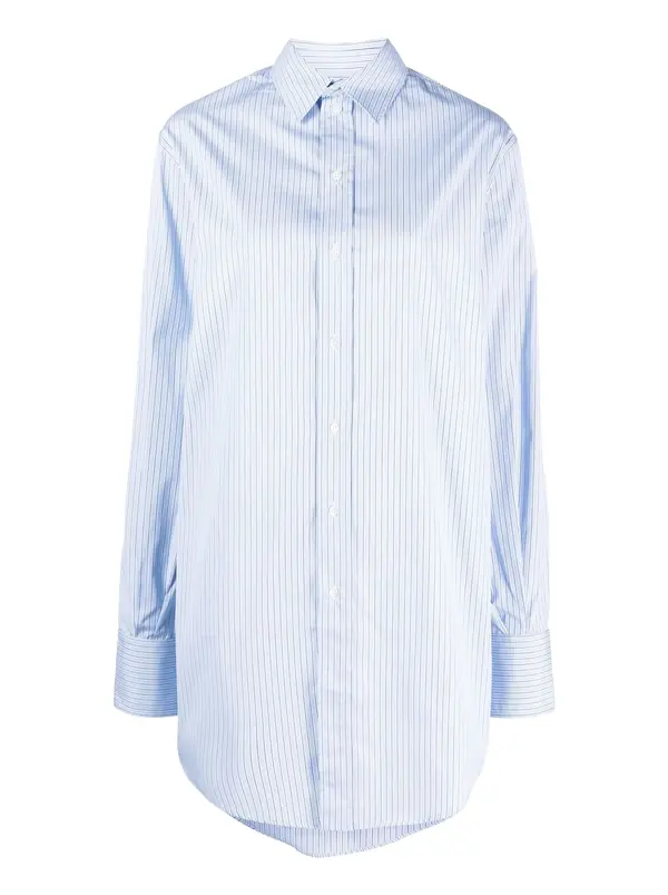 SA SU PHI Long-length Striped Shirt - Blue