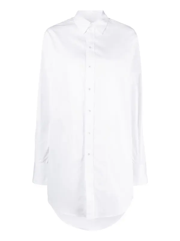 SA SU PHI Long-length Cotton Shirt - White