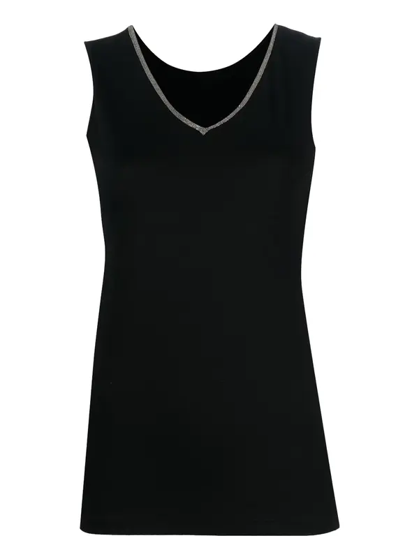Fabiana Filippi Bead-embellished Tank Top - Black