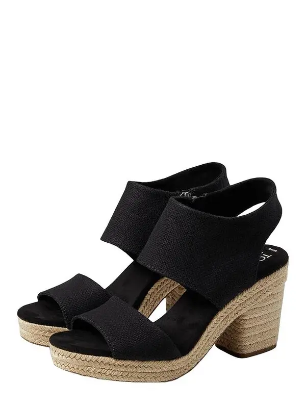 Toms Majorca Platform Sandals With Woven Detail - Black