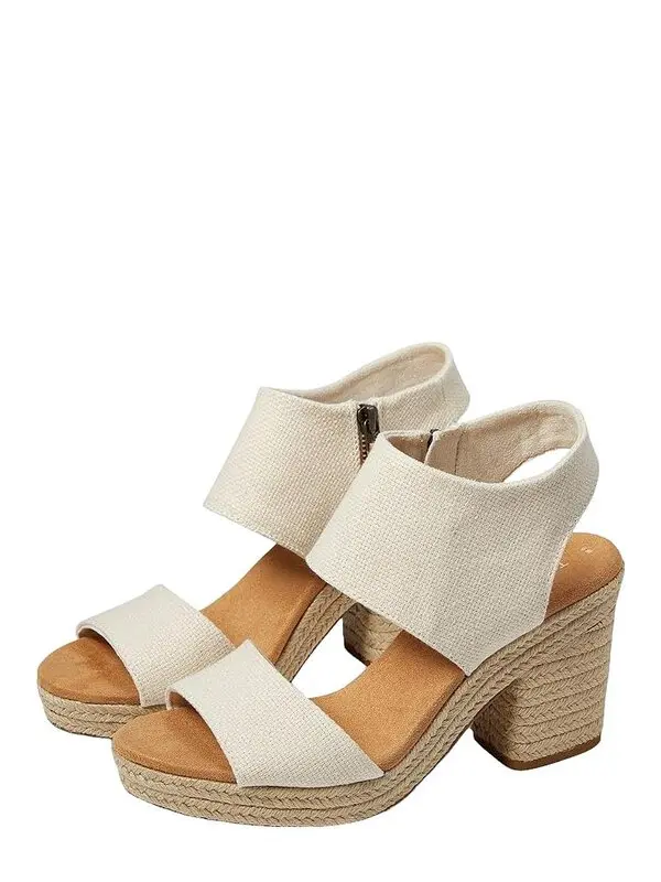 Toms Majorca Platform Sandals With Woven Detail - Gray