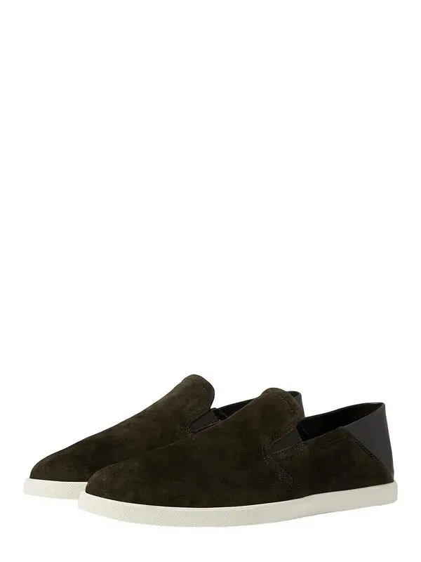 Vince Sanders Suede Slip-on Sneakers - White