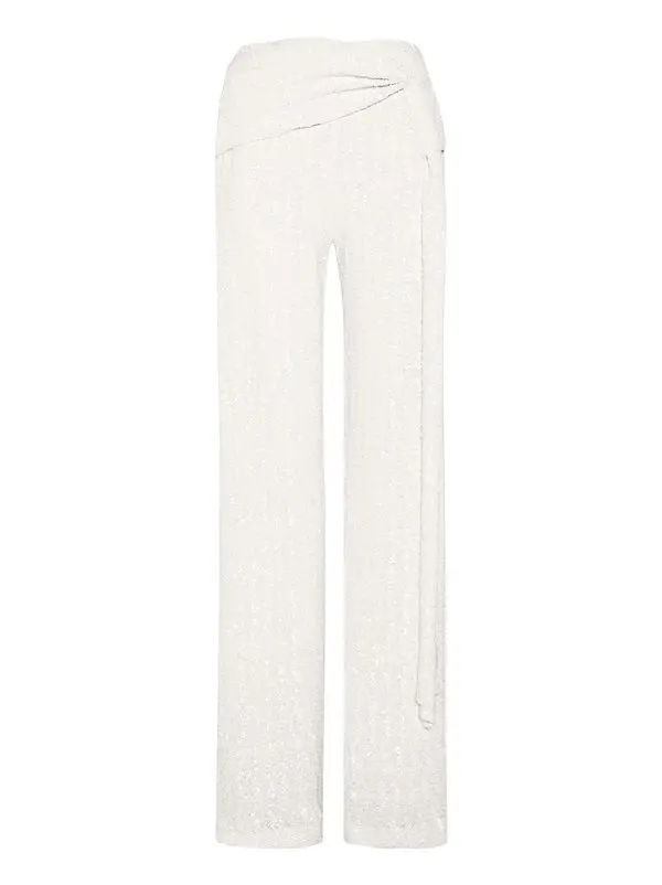 Roland Mouret Jervis Sequined Wide-leg Pants - Off-white