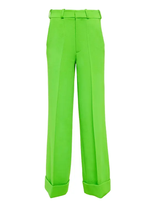 CHRISTOPHER KANE Wool Wide-leg Trousers - Green