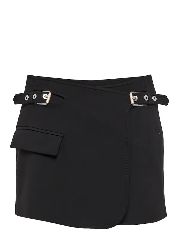 DION LEE Interlock High-rise Wrap Miniskirt - Black