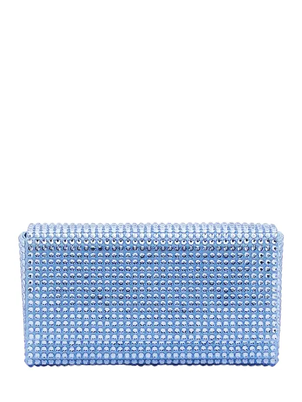 Amina Muaddi Superamini Embellished Clutch - Blue