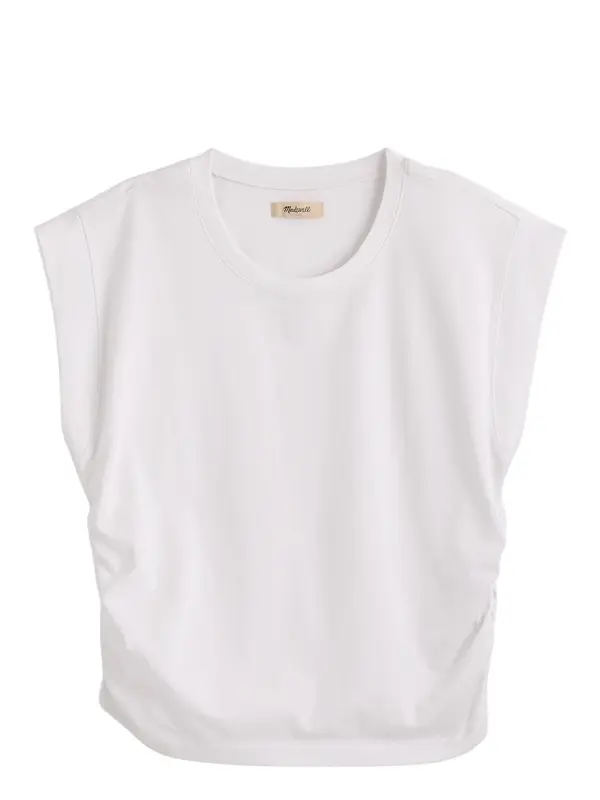 Madewell Side-cinch Muscle Tee - Eyelet White