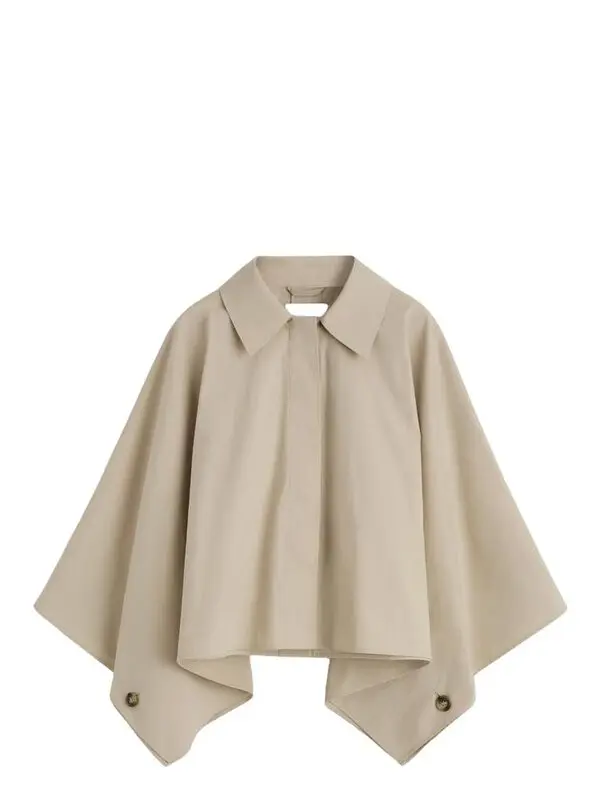 Cos Cropped Trench Cape - Light Beige