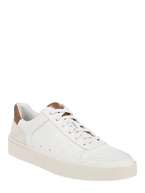 Vince Peyton Lace Up Sneakers - Chalk White/tan