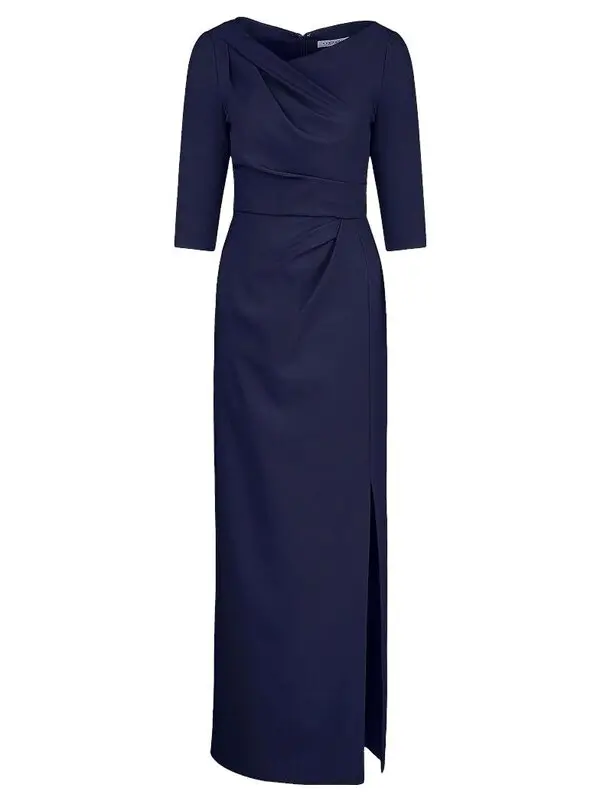KAY UNGER Margerite Pleated Column Gown - Midnight