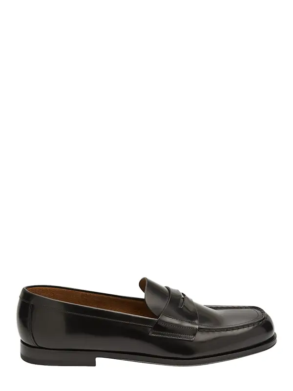 Prada Spazzolato Leather Penny Loafers - Black