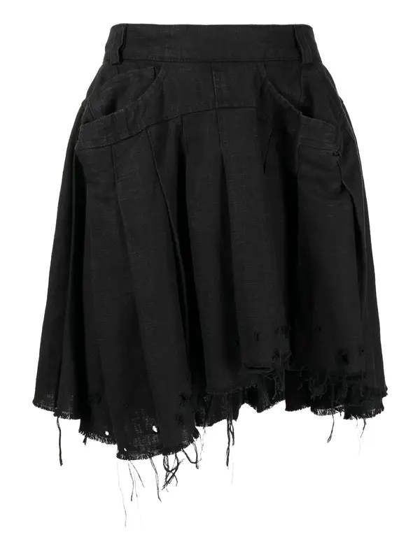 Natasha Zinko Distressed Mini Skirt - Black