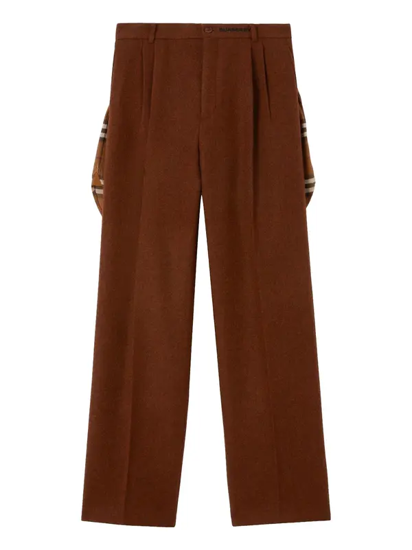 Burberry Pleated Wide-leg Trousers - Red