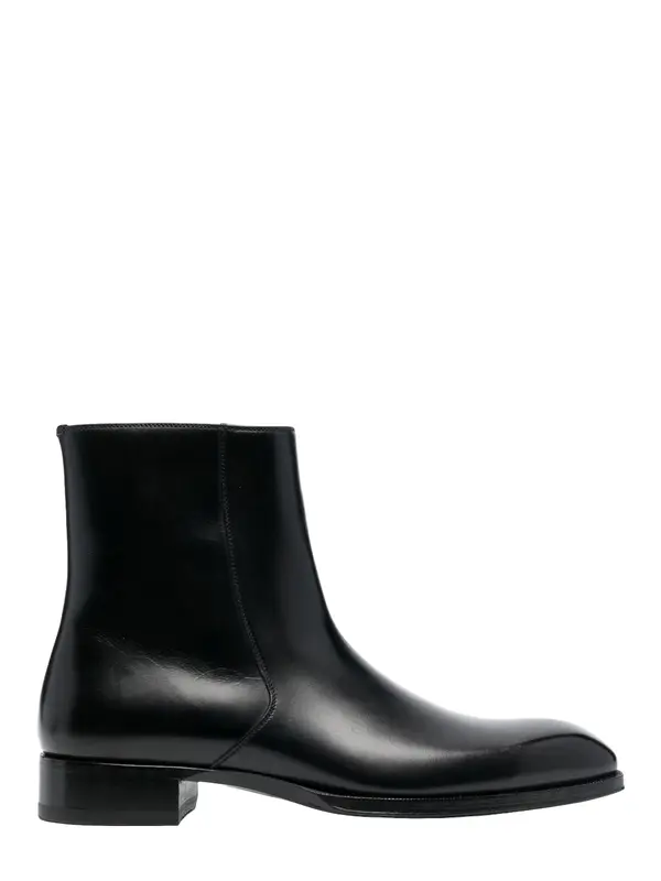 TOM FORD Calf Leather Ankle Boots - Black