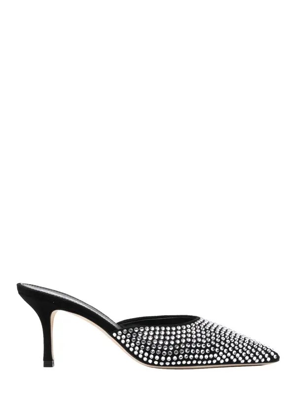 Paris Texas Hollywood 75mm Crystal-embellished Mules - Black