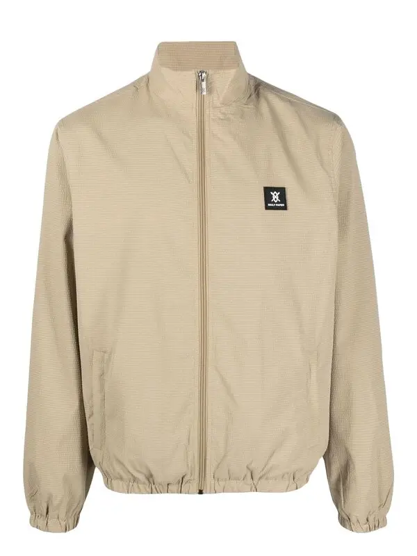 DAILY PAPER Logo-patch Zip-up Jacket - Neutrals