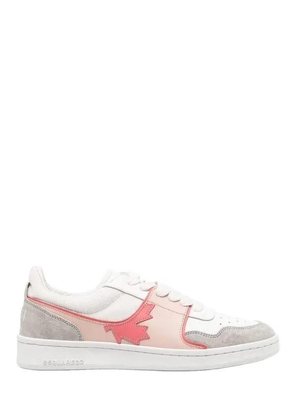 Dsquared2 Colour-block Maple-patch Low-top Sneakers - White