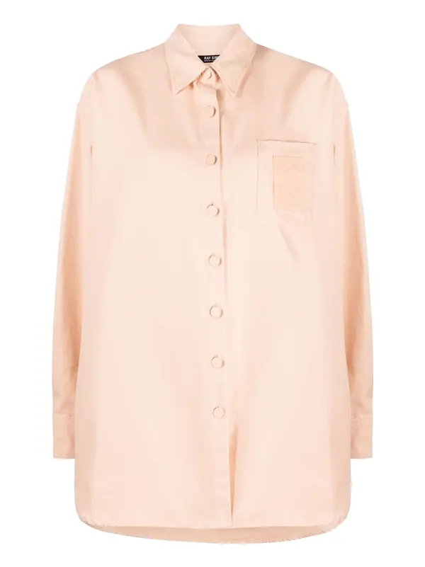 Raf Simons Logo-patch Oversized Shirt - Pink