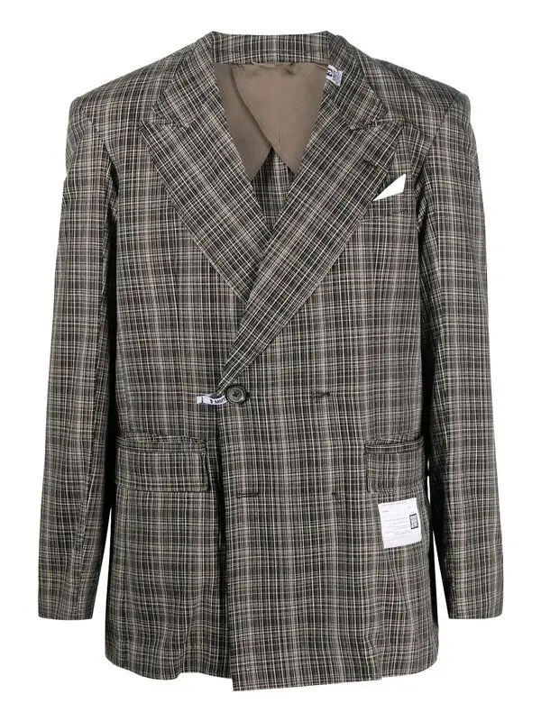 Mihara Yasuhiro Checked-pattern Blazer - Black