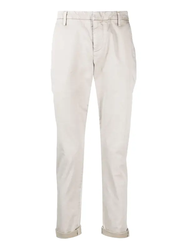 DONDUP Cropped Cotton Chino Trousers - Neutrals
