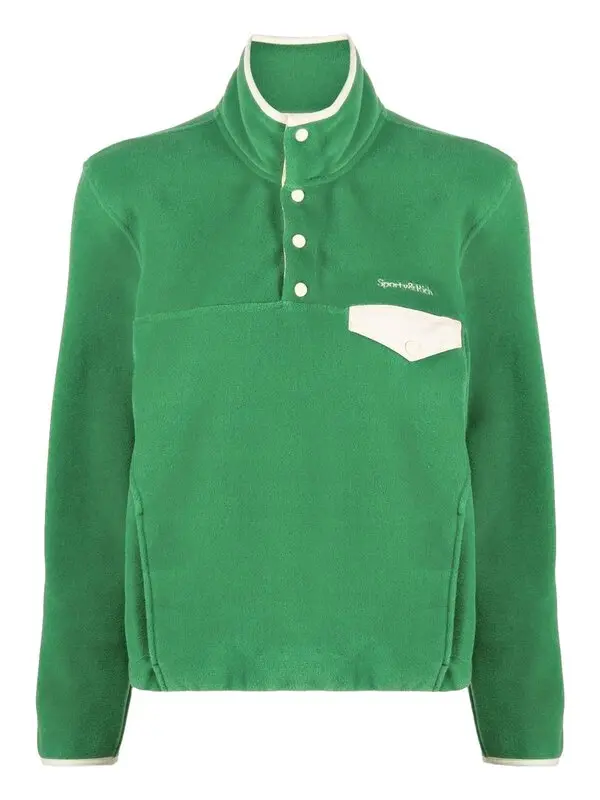 SPORTY & RICH Funnel Neck Jumper - Green