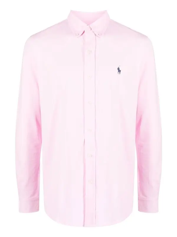 Polo Ralph Lauren Embroidered-logo Long-sleeve Shirt - Pink