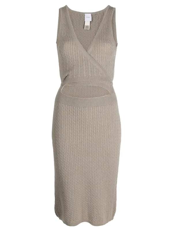 Patou Cut-out Knit Midi Dress - Neutrals
