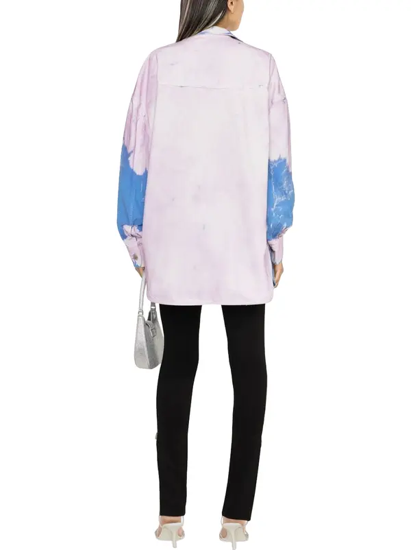 Attico Oversized Bleached-effect Shirt Jacket - Purple