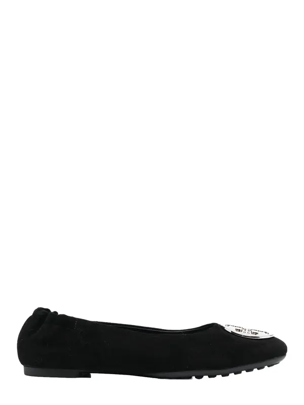 Tory Burch Logo Ballerina Shoes - Black