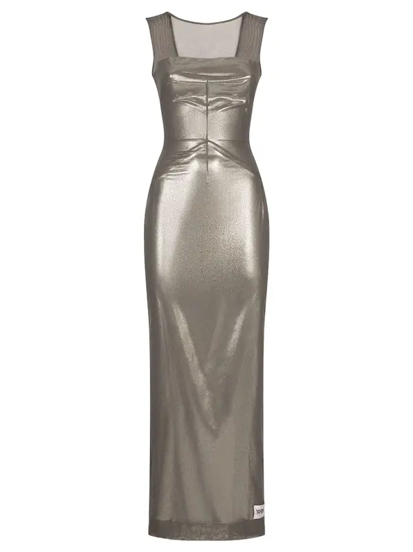 Dolce & Gabbana Metallic Ankle-length Dress - Grey