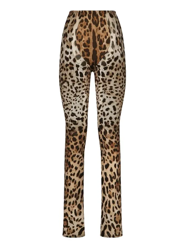 Dolce & Gabbana Leopard-print Flared Trousers - Neutrals