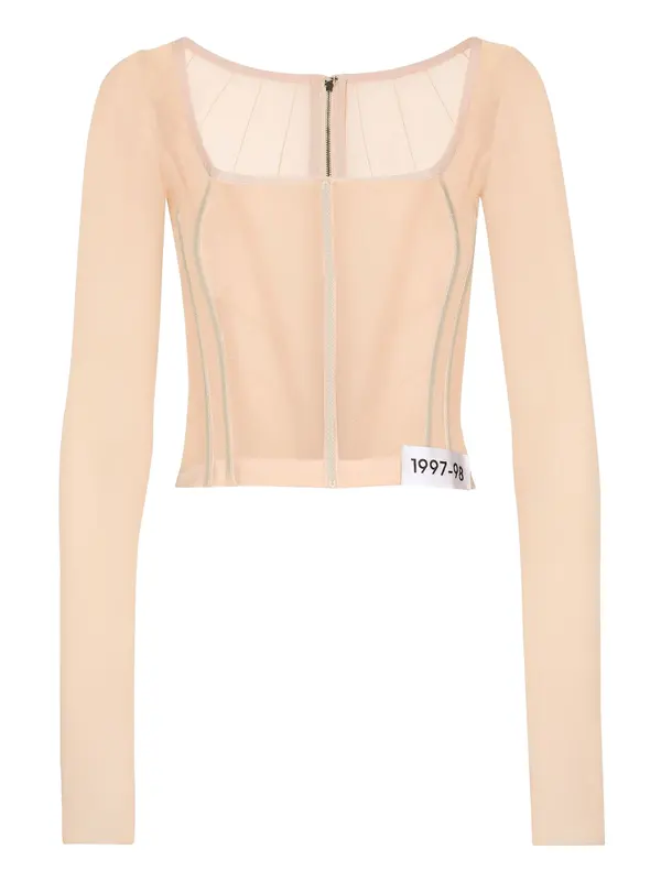 Dolce & Gabbana Long-sleeve Corset Top - Neutrals