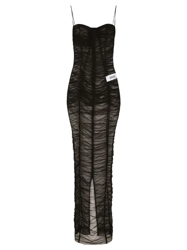 Dolce & Gabbana Gathered Detail Maxi Dress - Black