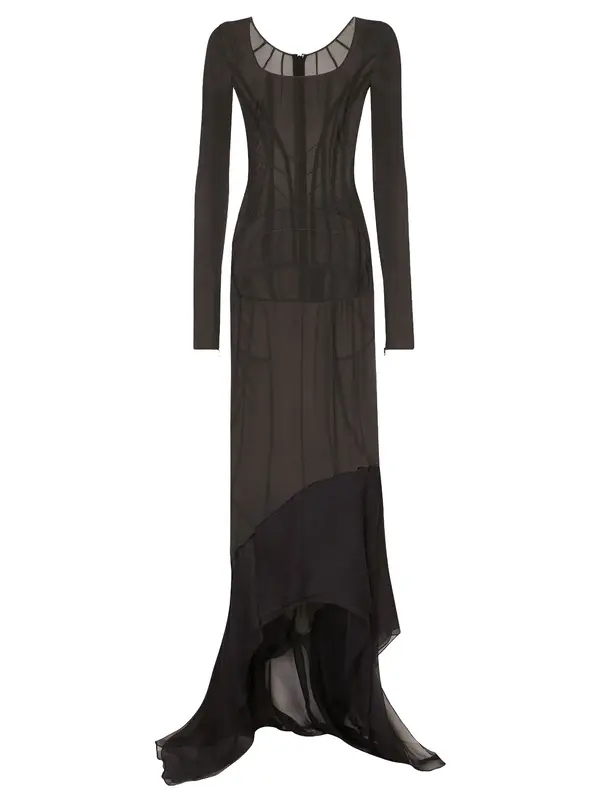 Dolce & Gabbana Georgette Maxi Dress - Black
